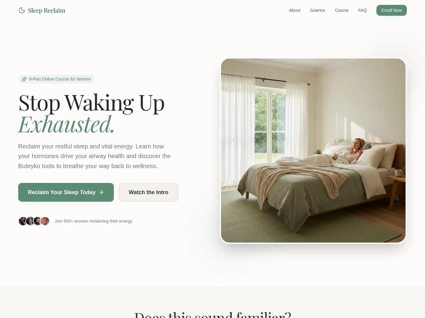 Sleep Reclaim Landing Page