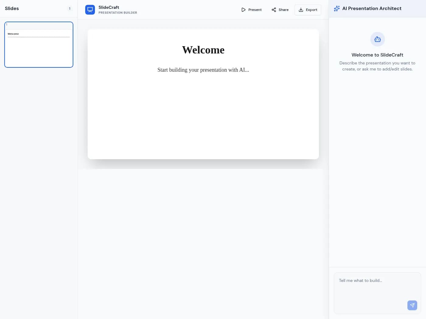 SlideCraft Presentation Builder