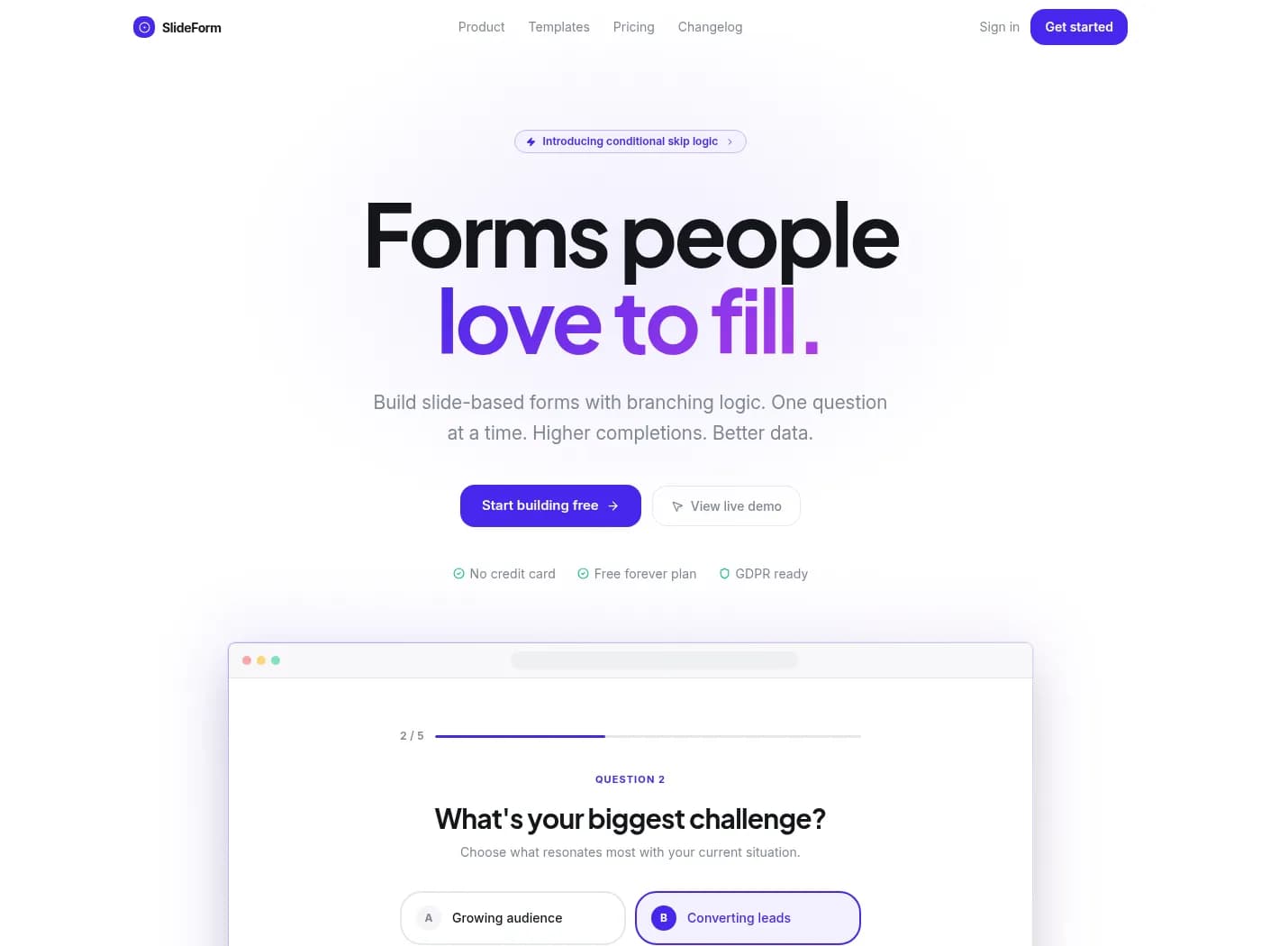 SlideForm Builder