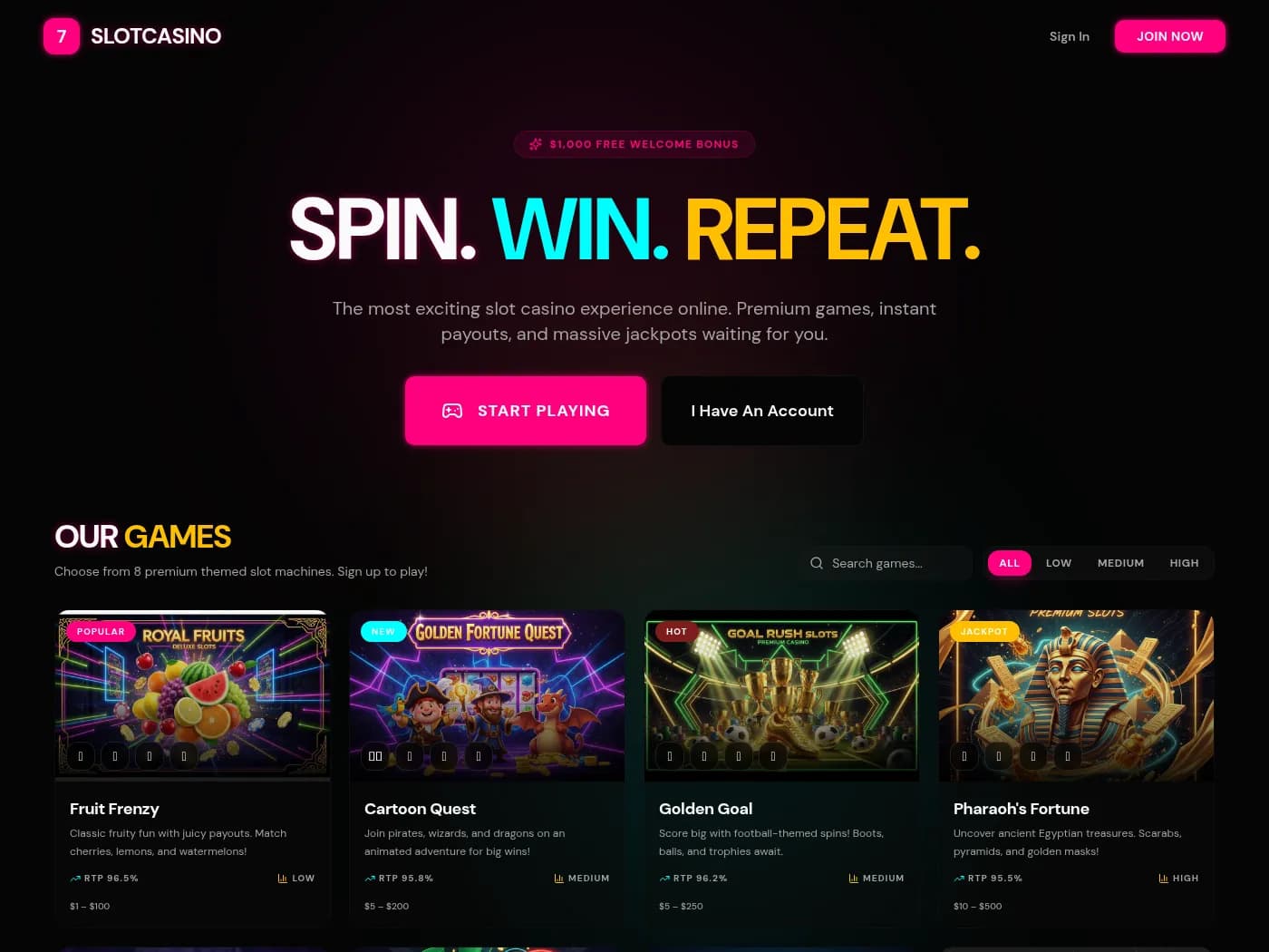 SlotCasino Platform
