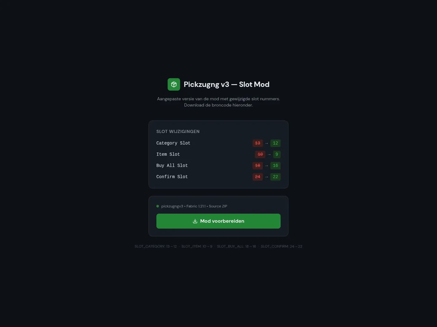 Slot Nummer Modifier