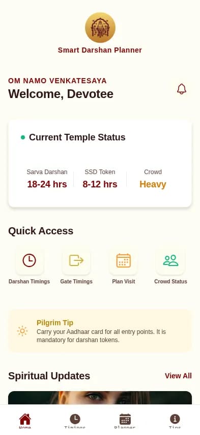 Smart Darshan Planner