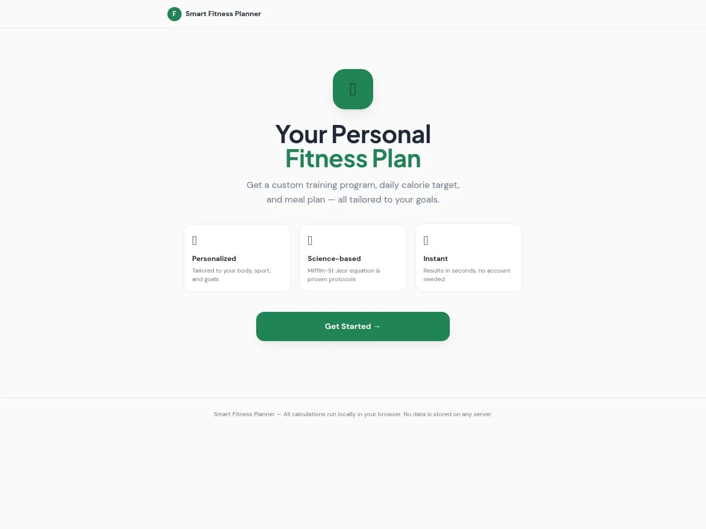 Smart Fitness Planner