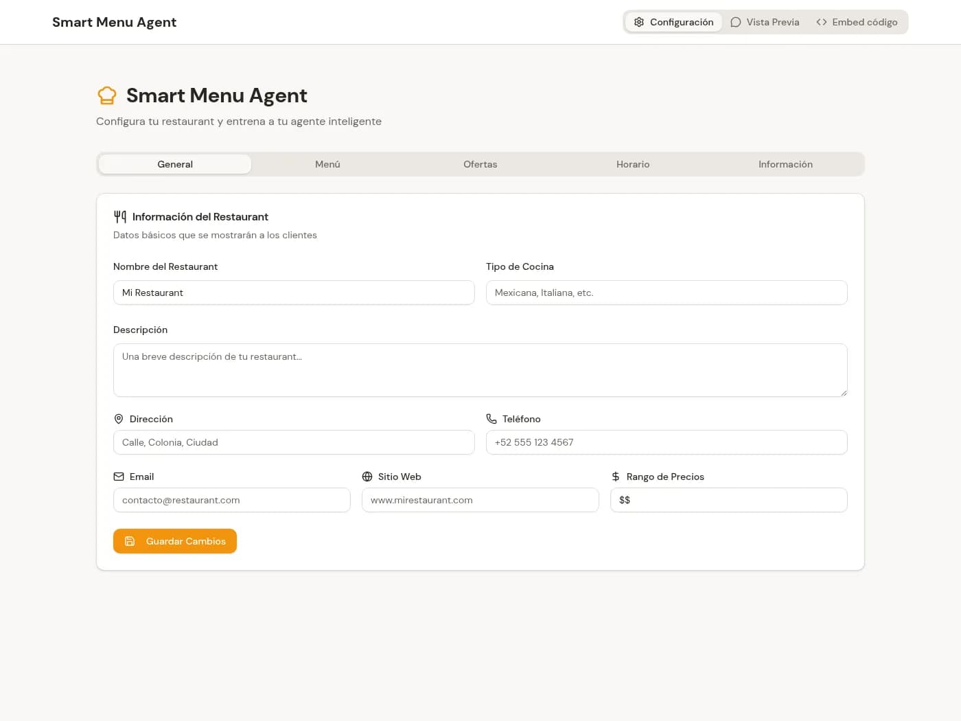 Smart Menu Agent