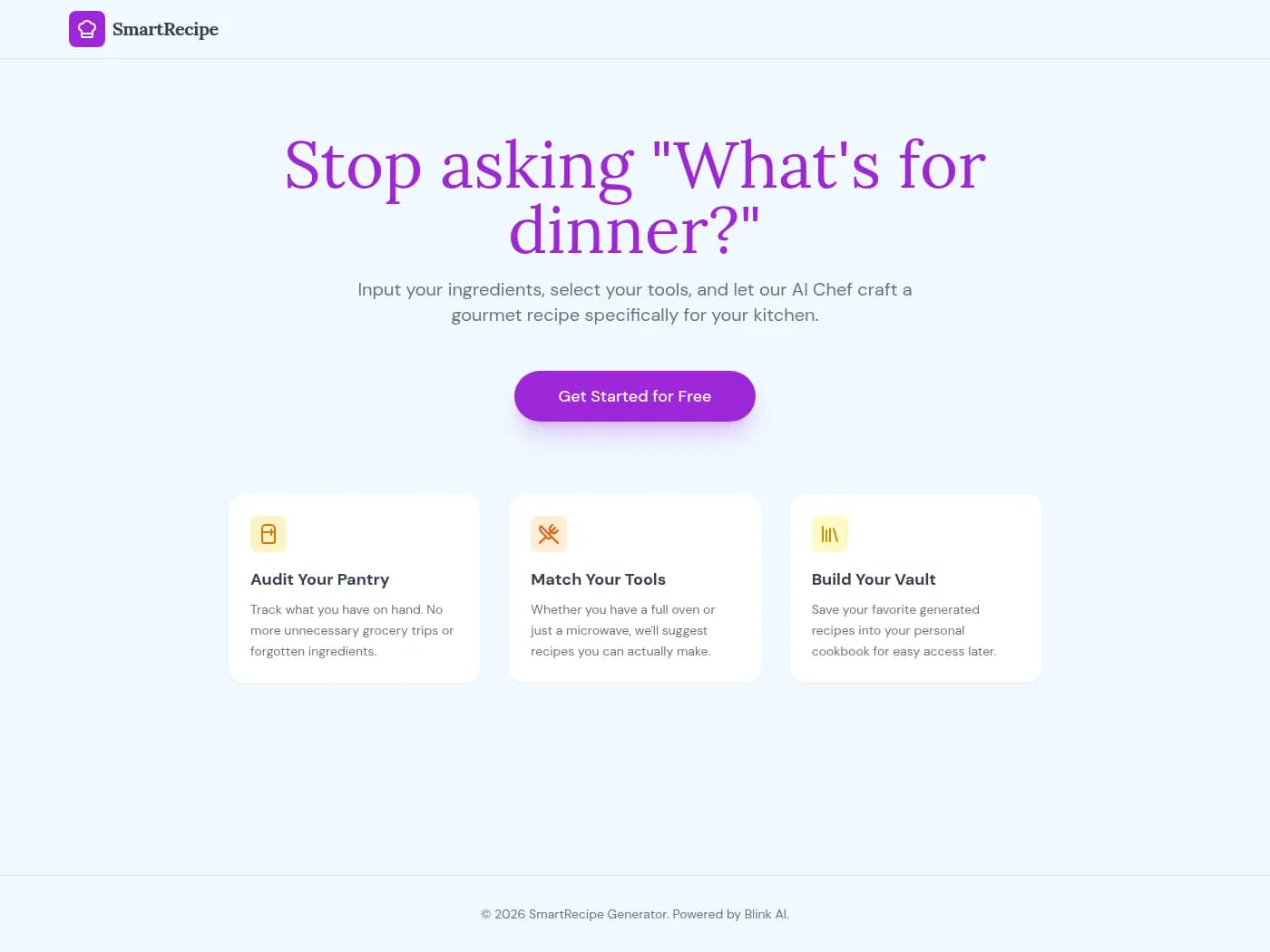 SmartRecipe Generator