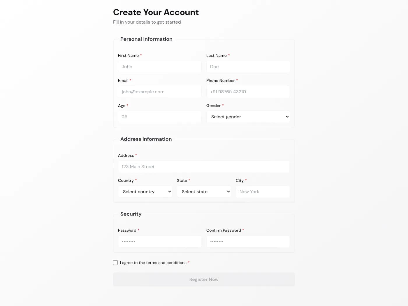 Smart Registration Form