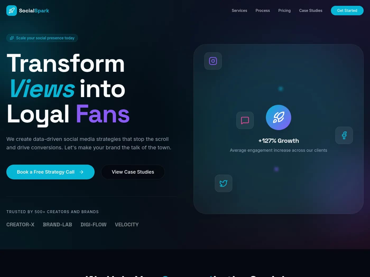 SMM Landing Modern UI
