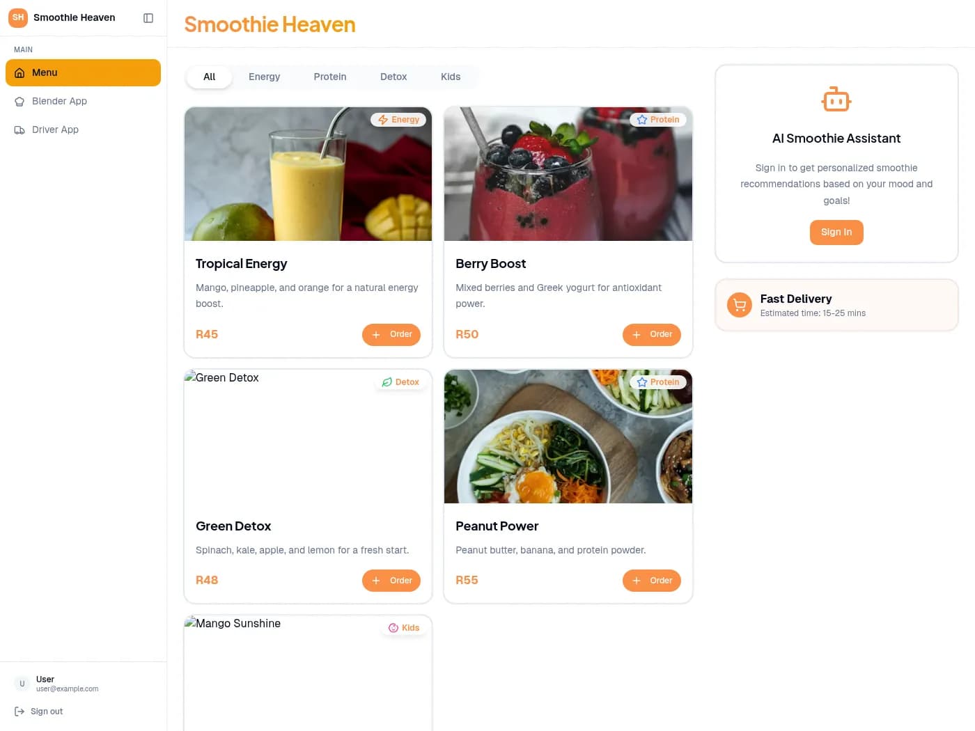 Smoothie Heaven AI Suite