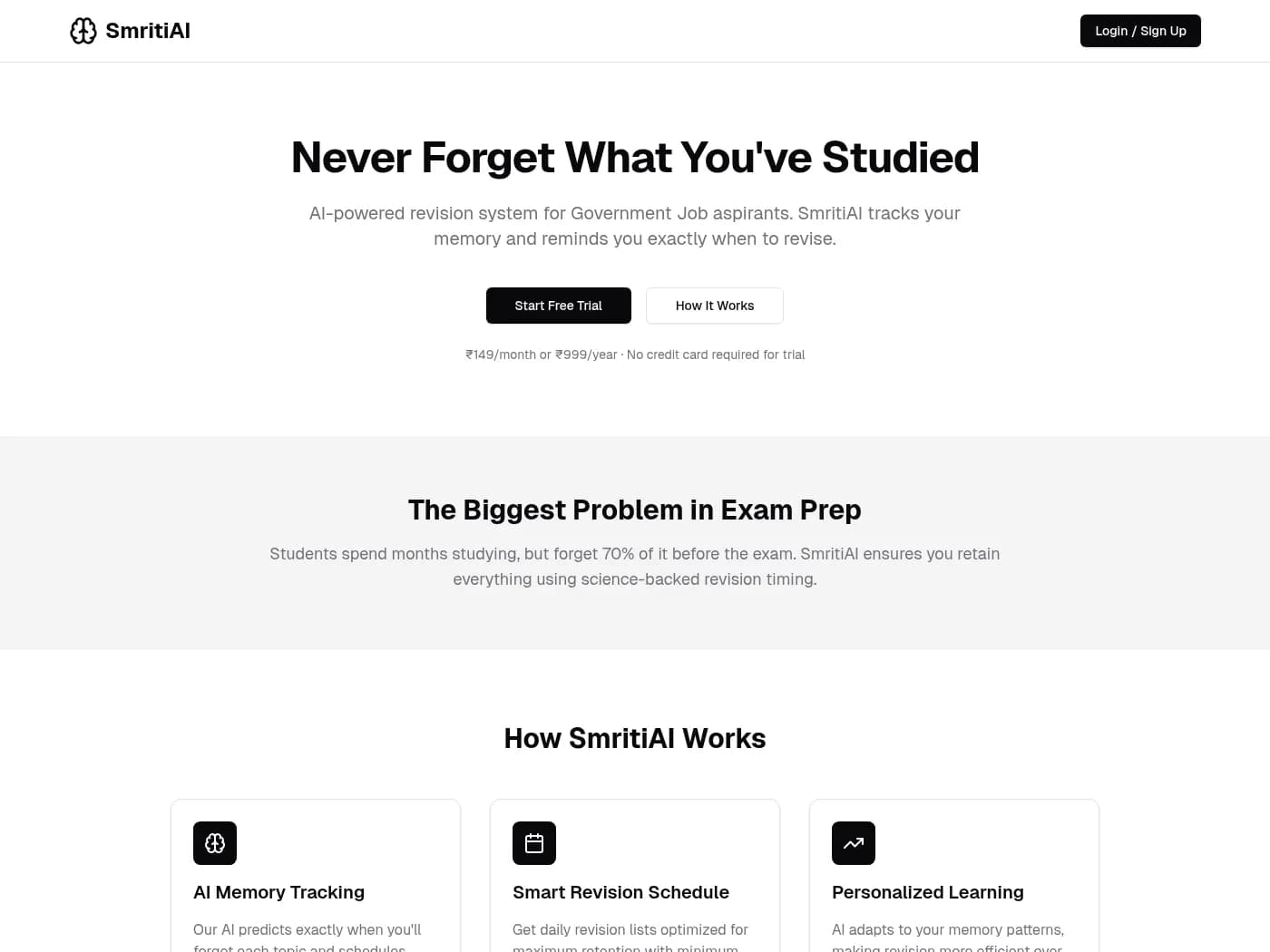 SmritiAI – Forgetting Curve Killer