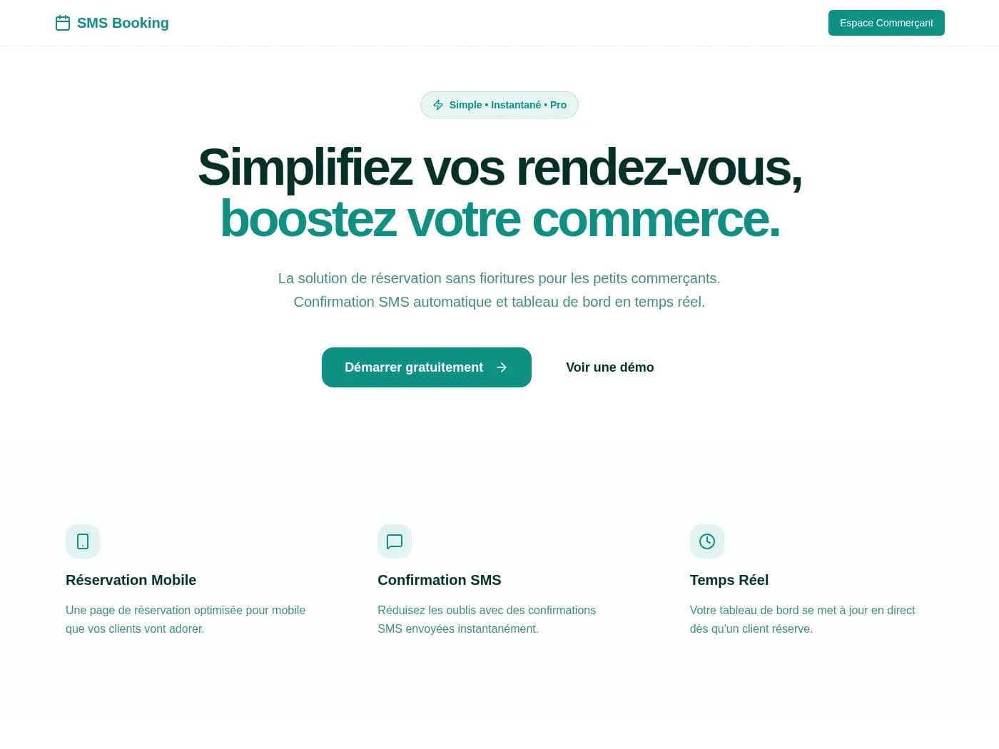 SMS Booking Simple