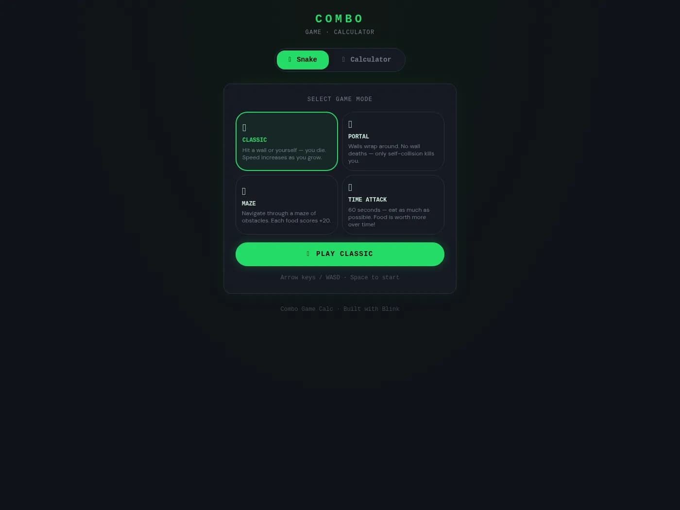 Combo Game Calc