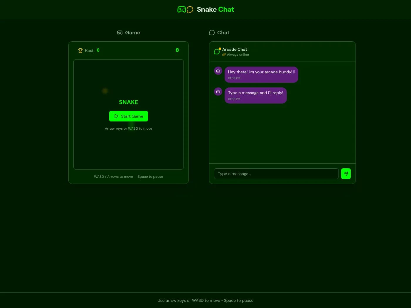 Snake Chat Game