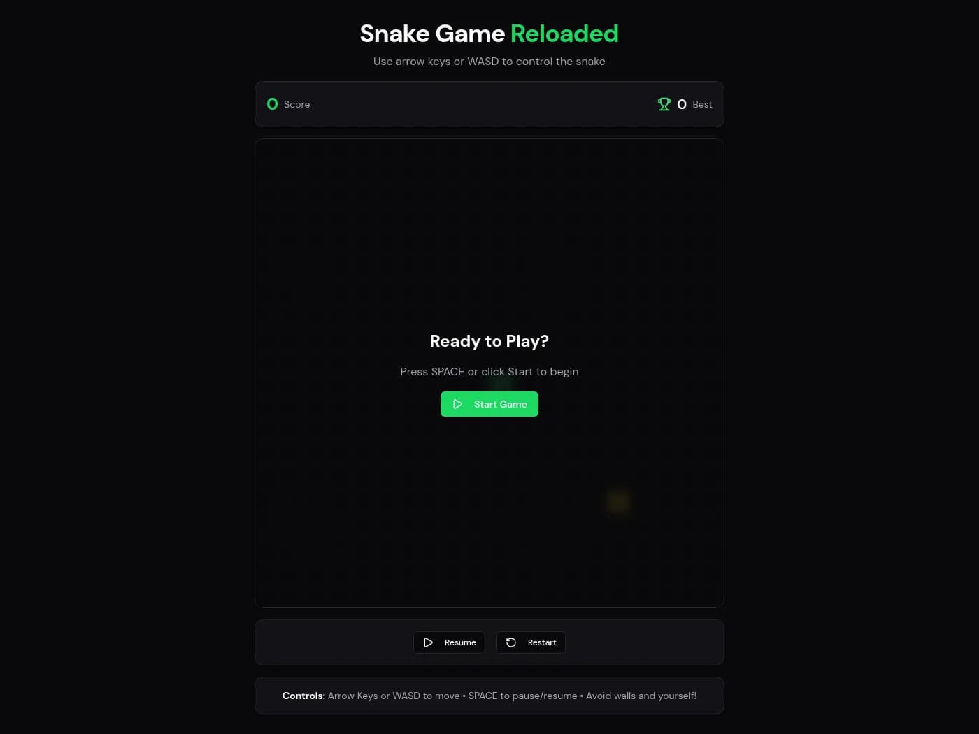 Snake Game Reloaded