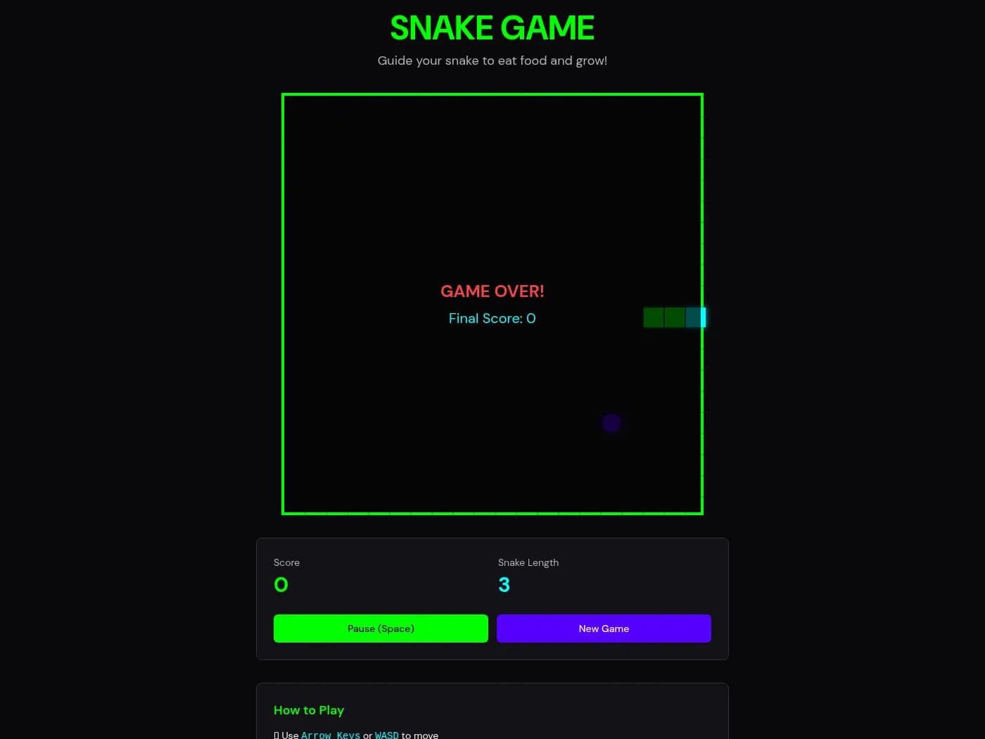 Snake Game Simple