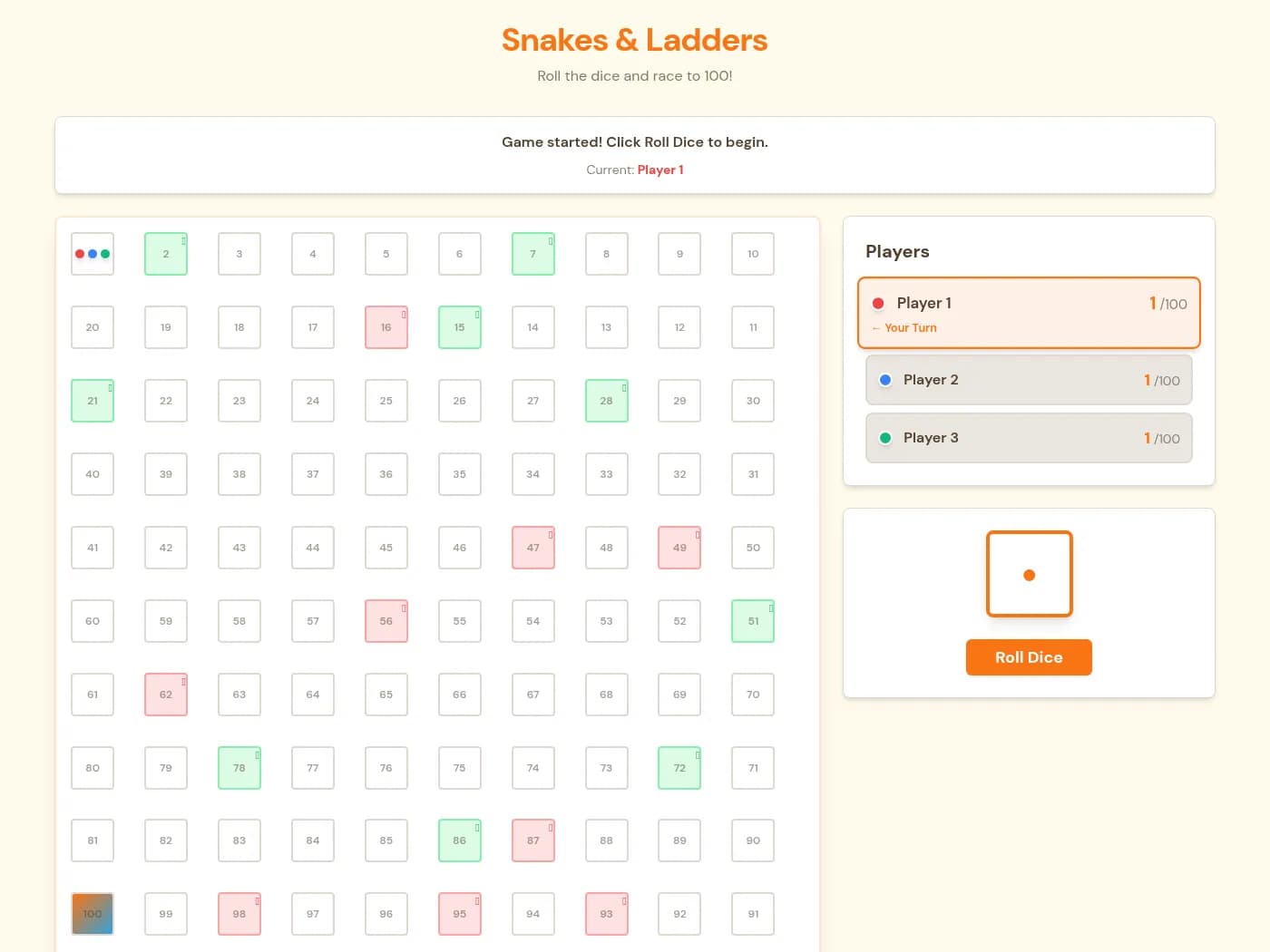 Snakes & Ladders Game