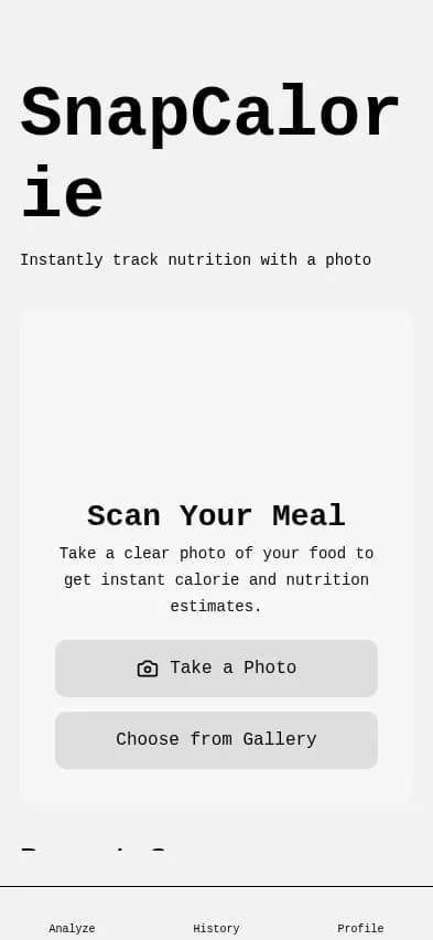 SnapCalorie Analyzer