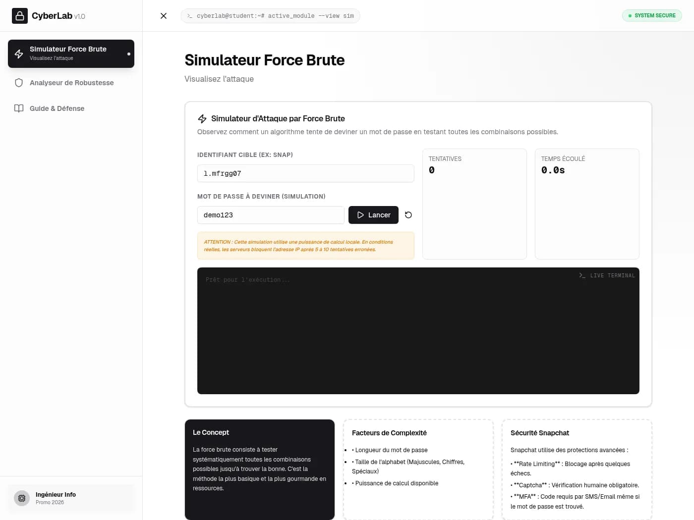 Snap Password Brute Force