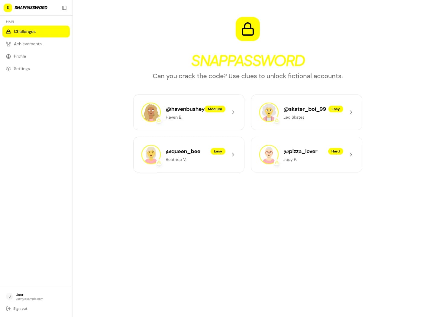 SnapPassword Challenge