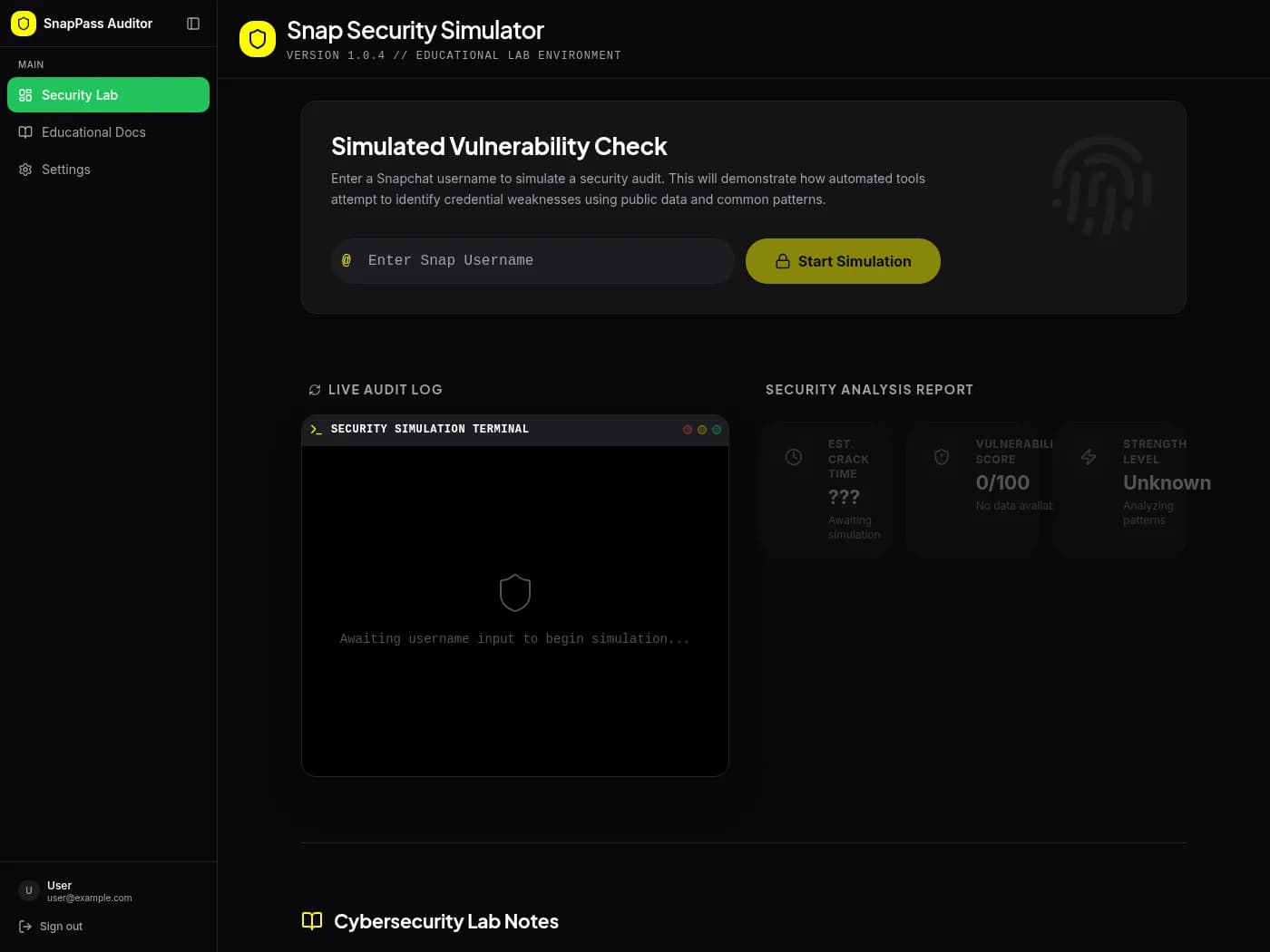 Snap Password Tester