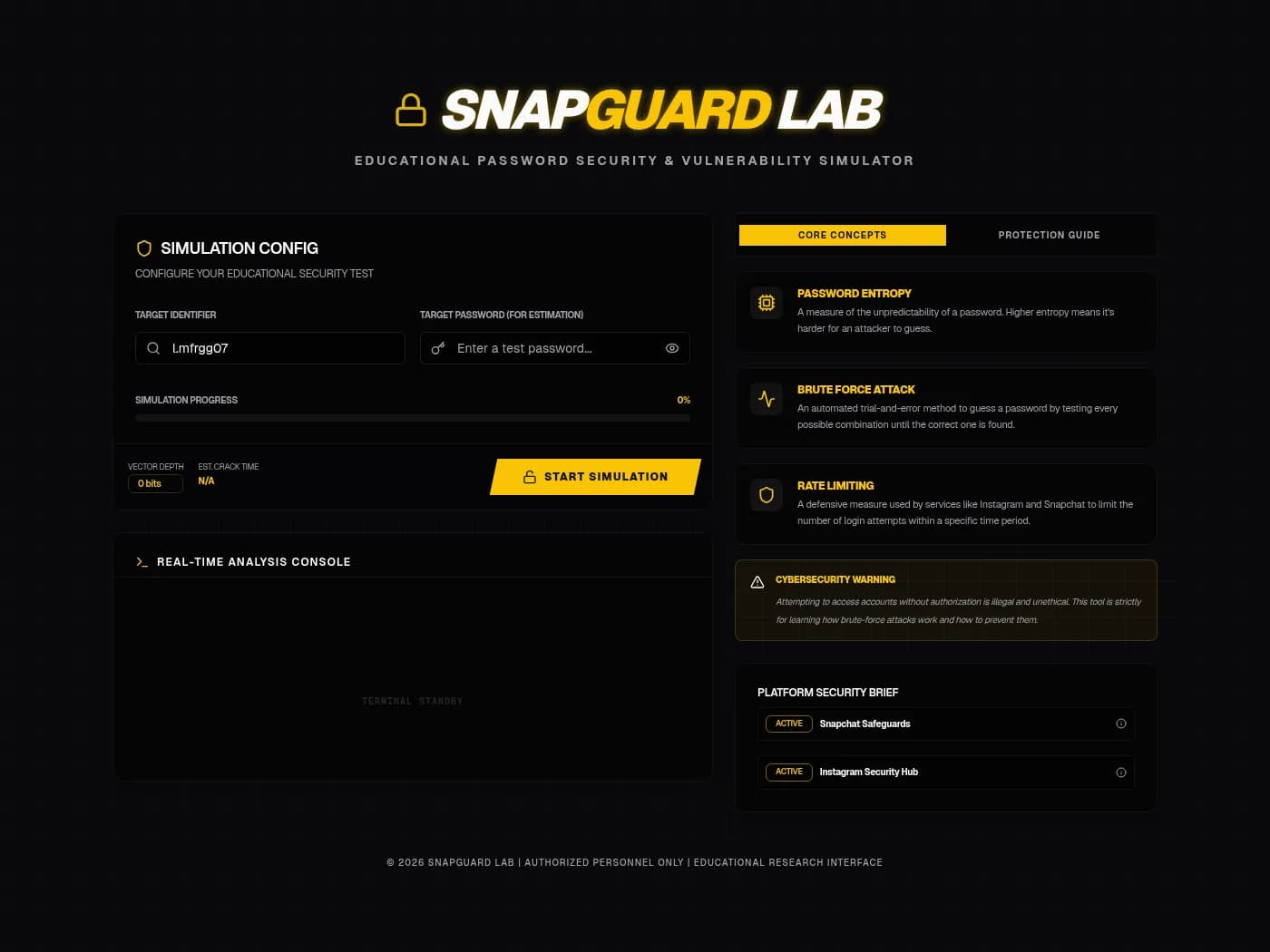 Snap Password Tester