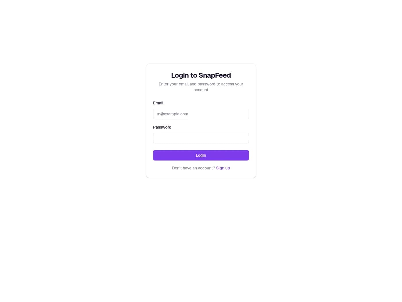 SnapFeed MVP