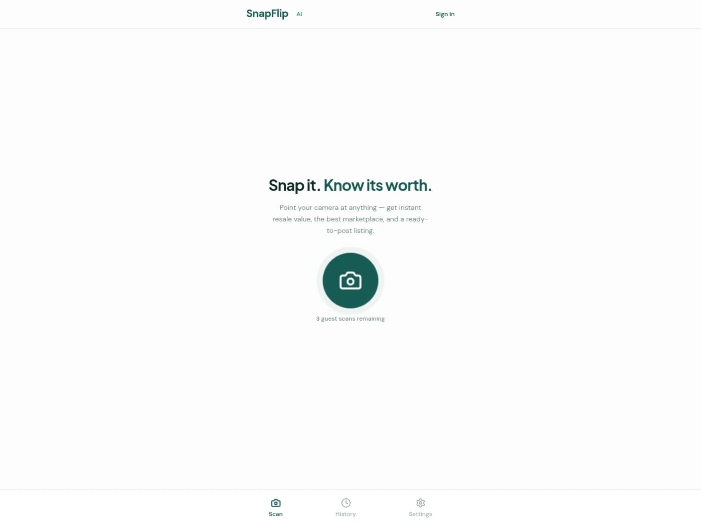 SnapFlip AI Resale Scanner