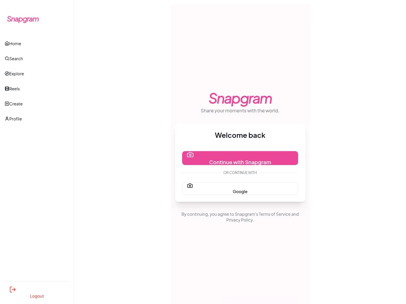 Snapgram Social App