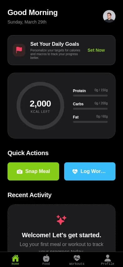 SnapMeal Fitness App