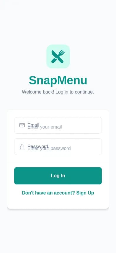 SnapMenu App