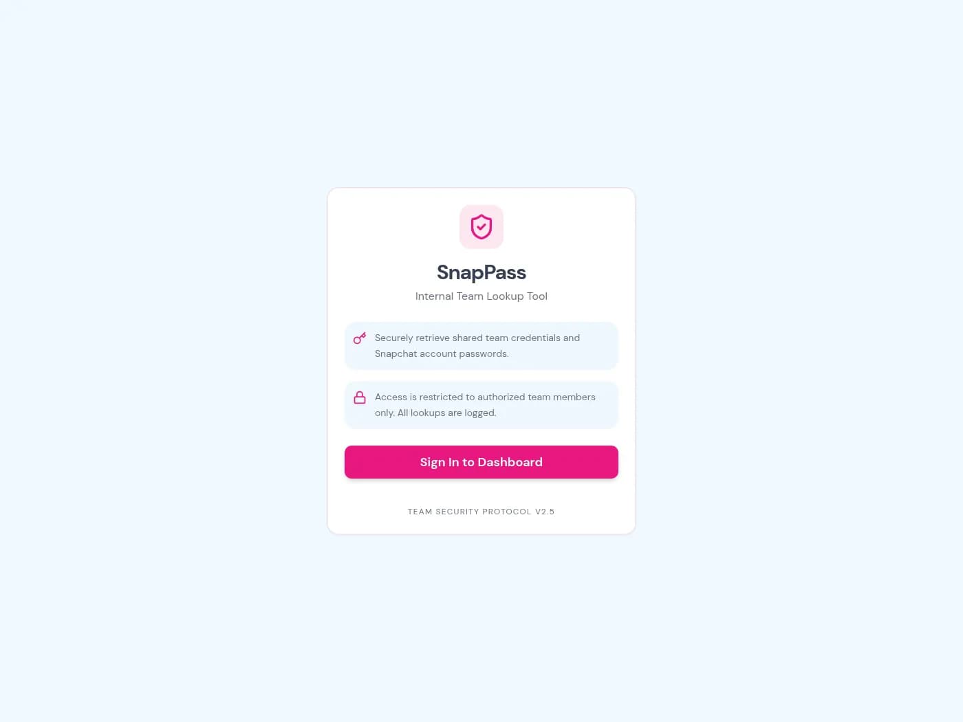 SnapPass Lookup Tool