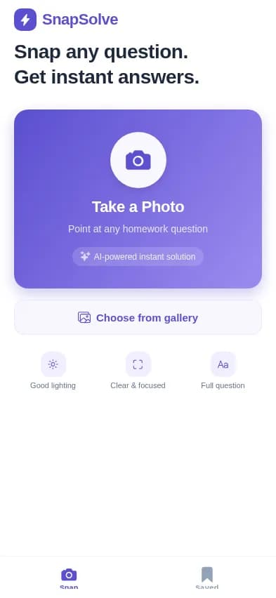 SnapSolve Study App