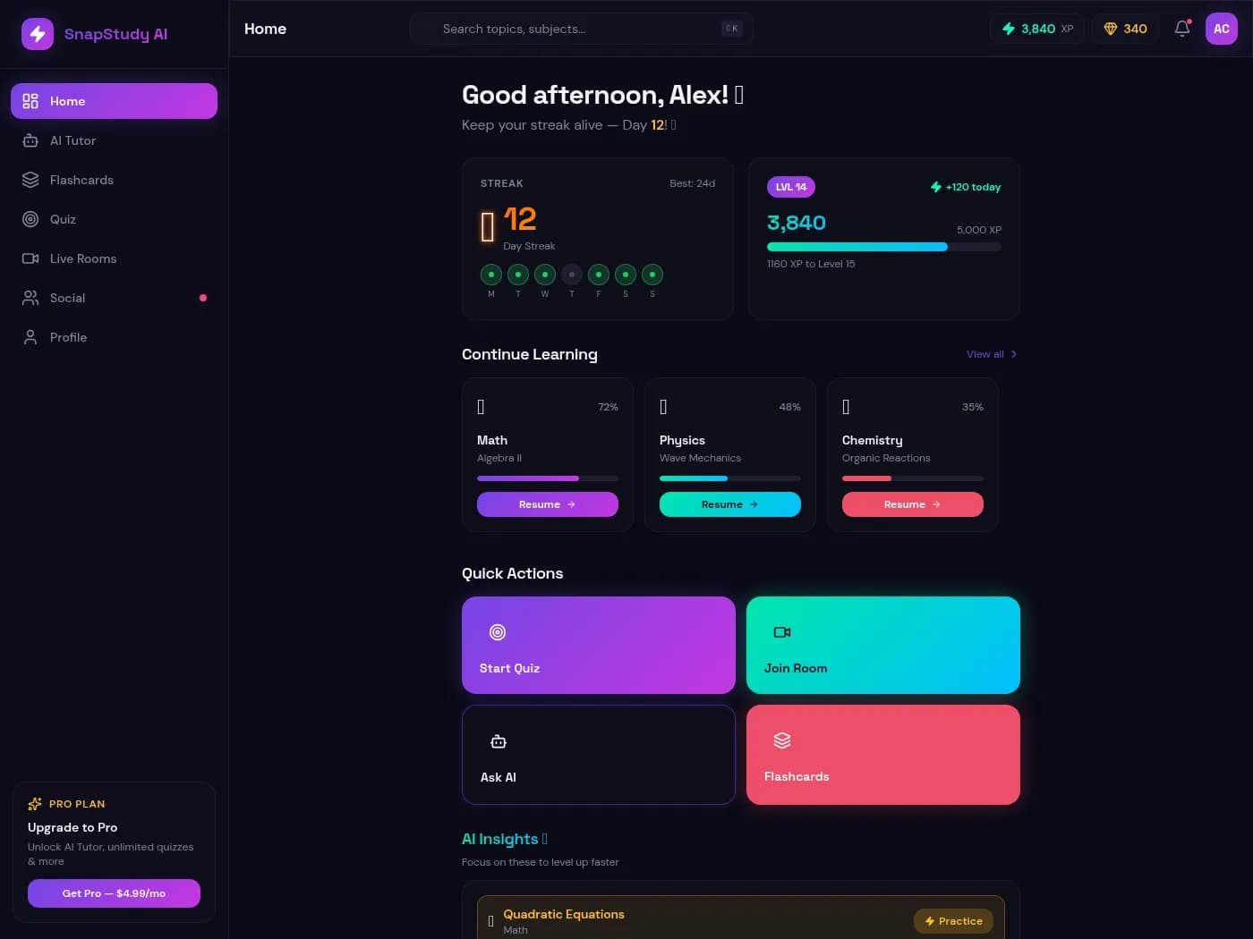 SnapStudy AI UX Suite