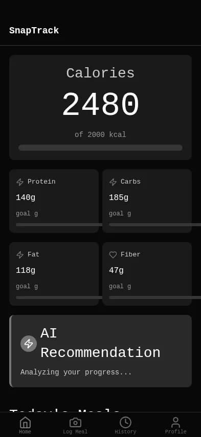 SnapTrack Nutrition App