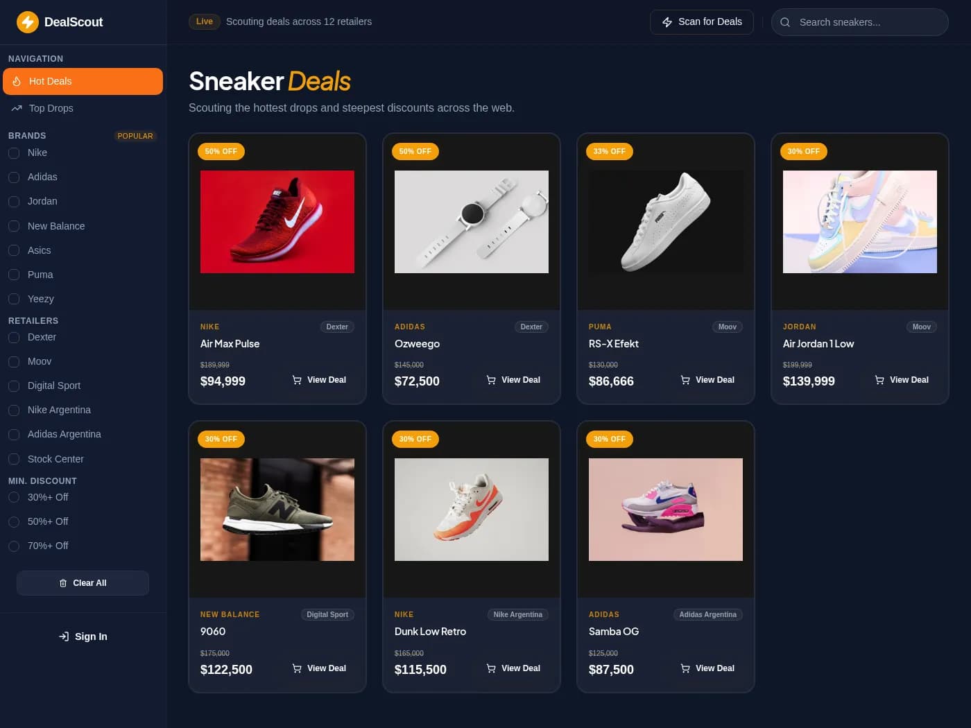 Sneaker Deal Scout