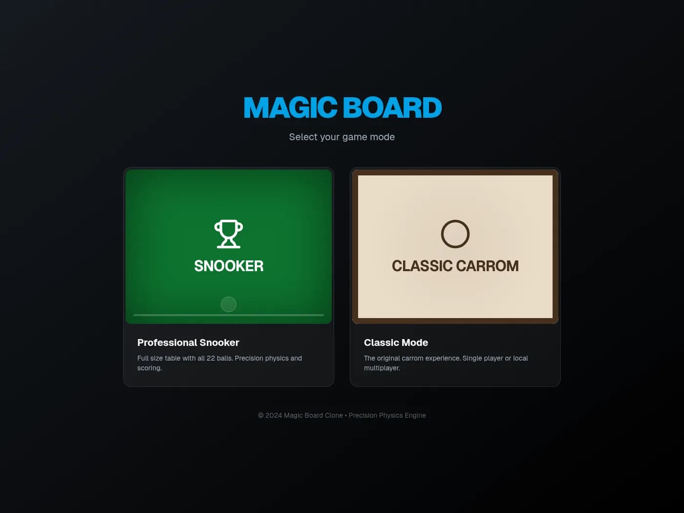 Snooker Carrom Clone