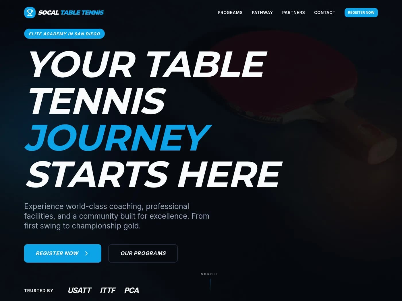 SoCal Table Tennis Landing