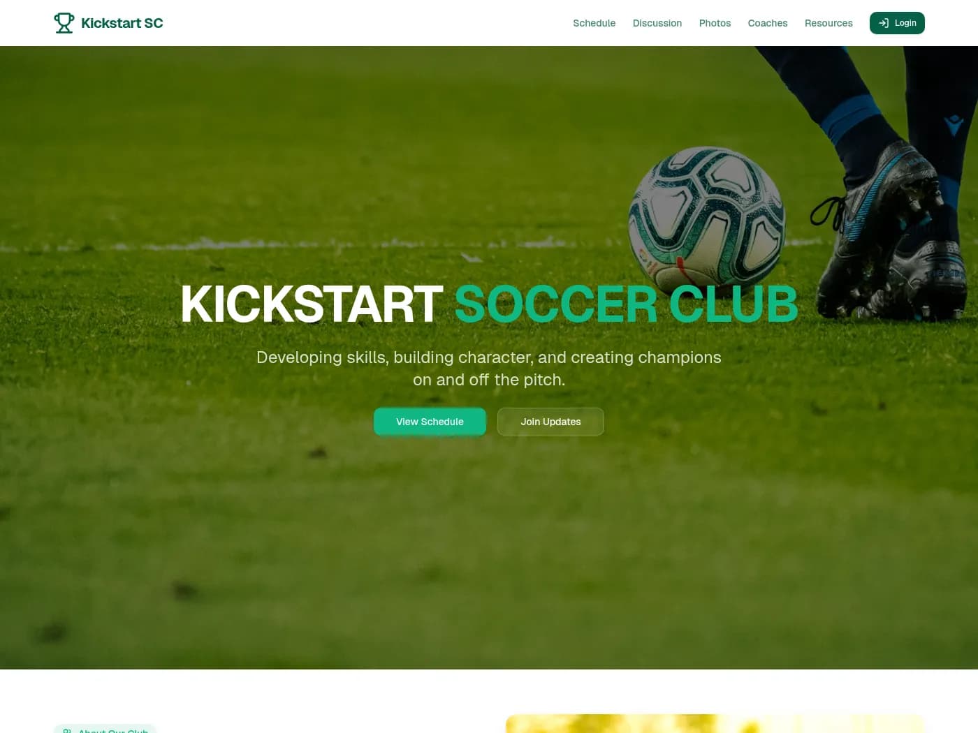 Kickstart Soccer Club Site