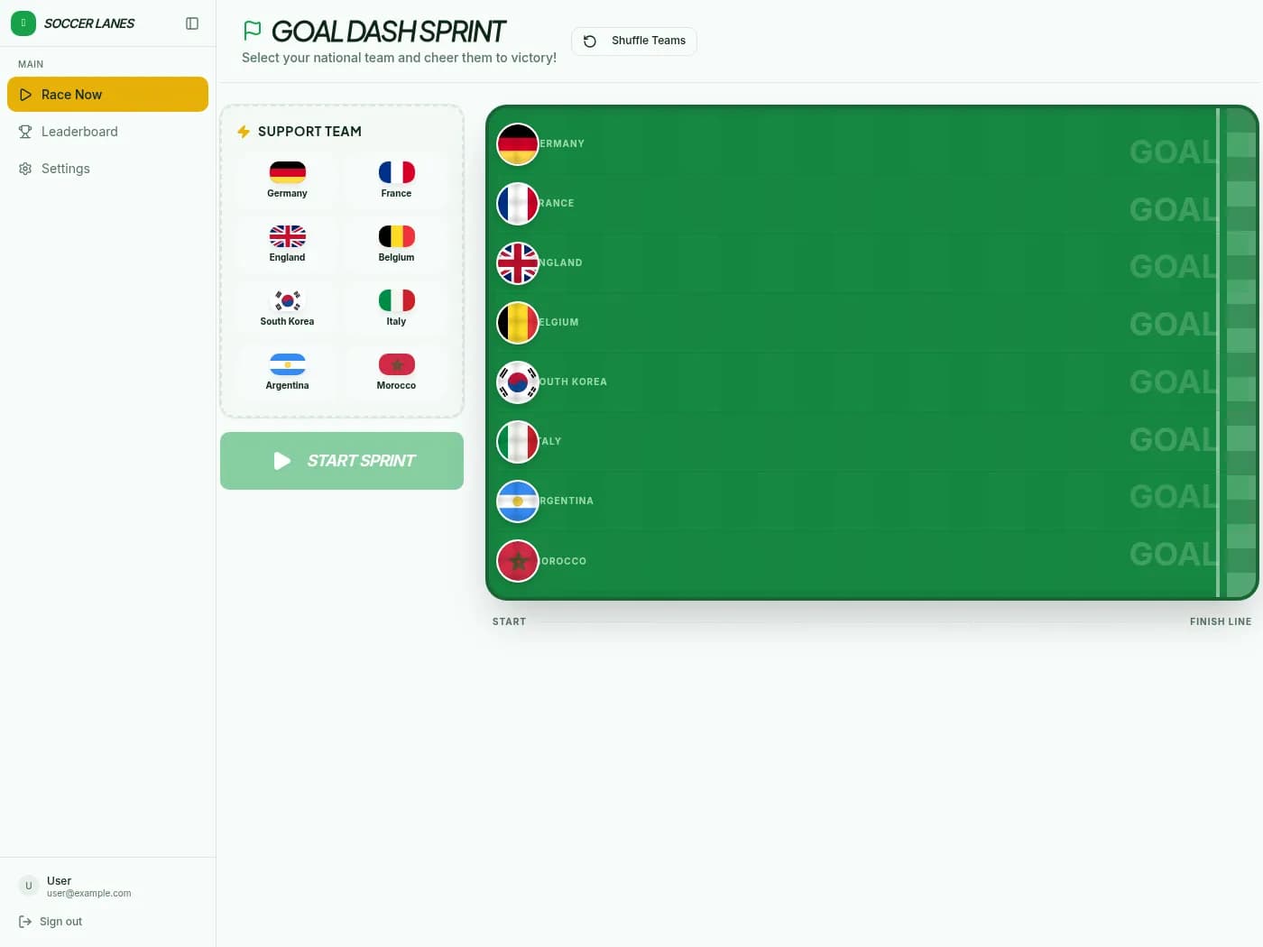 Soccer Race Game