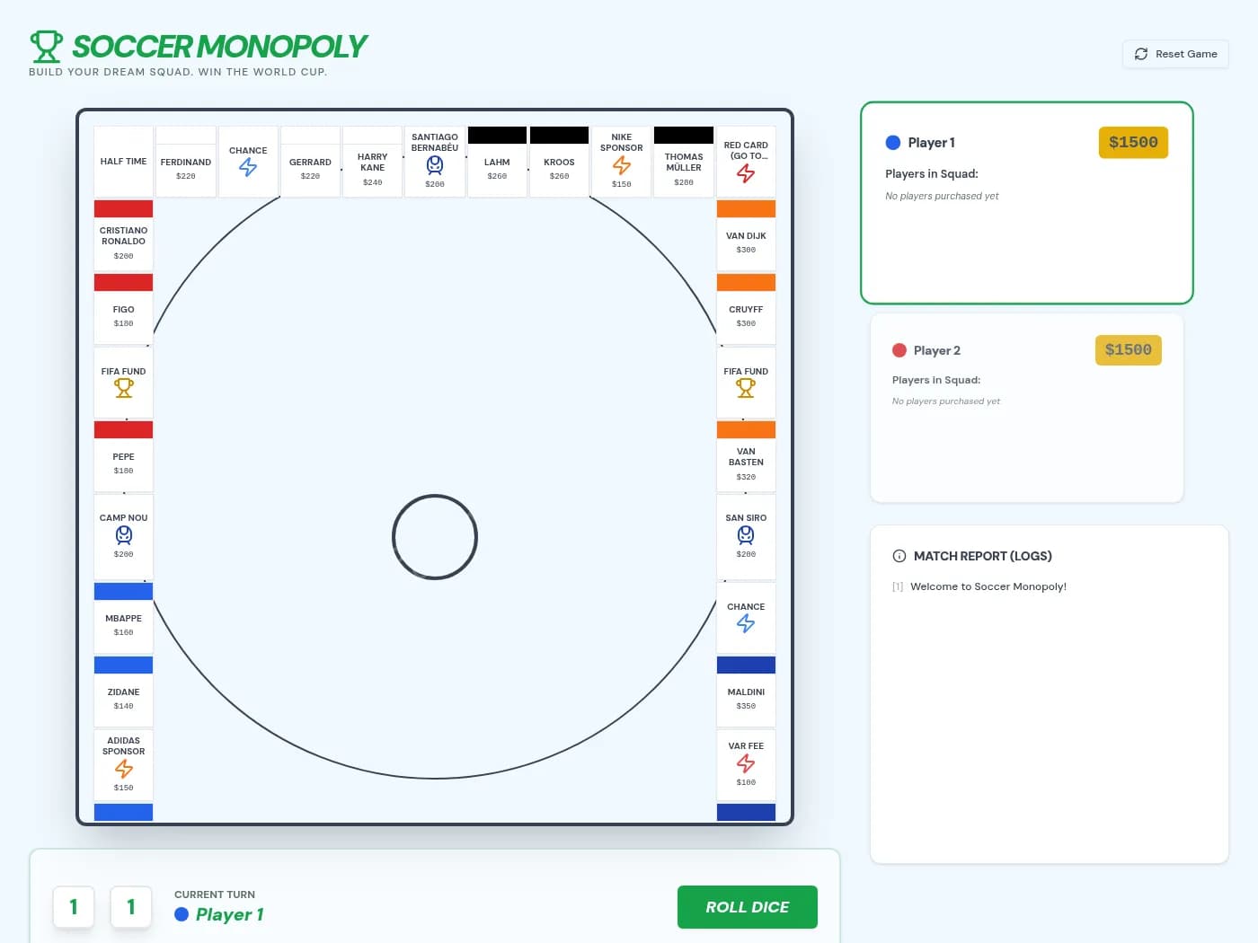 Soccer Monopoly Game