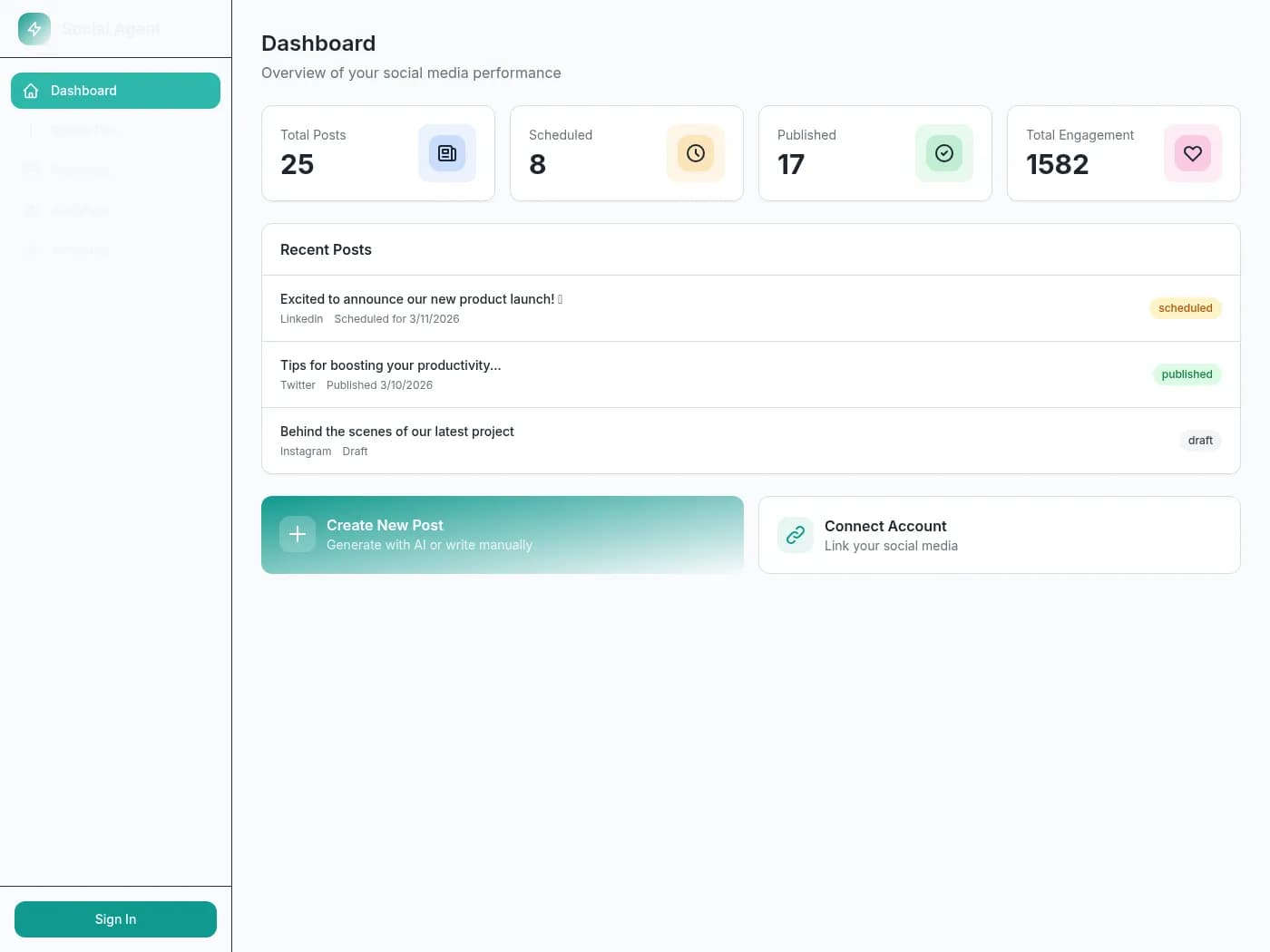 Social Agent Pro