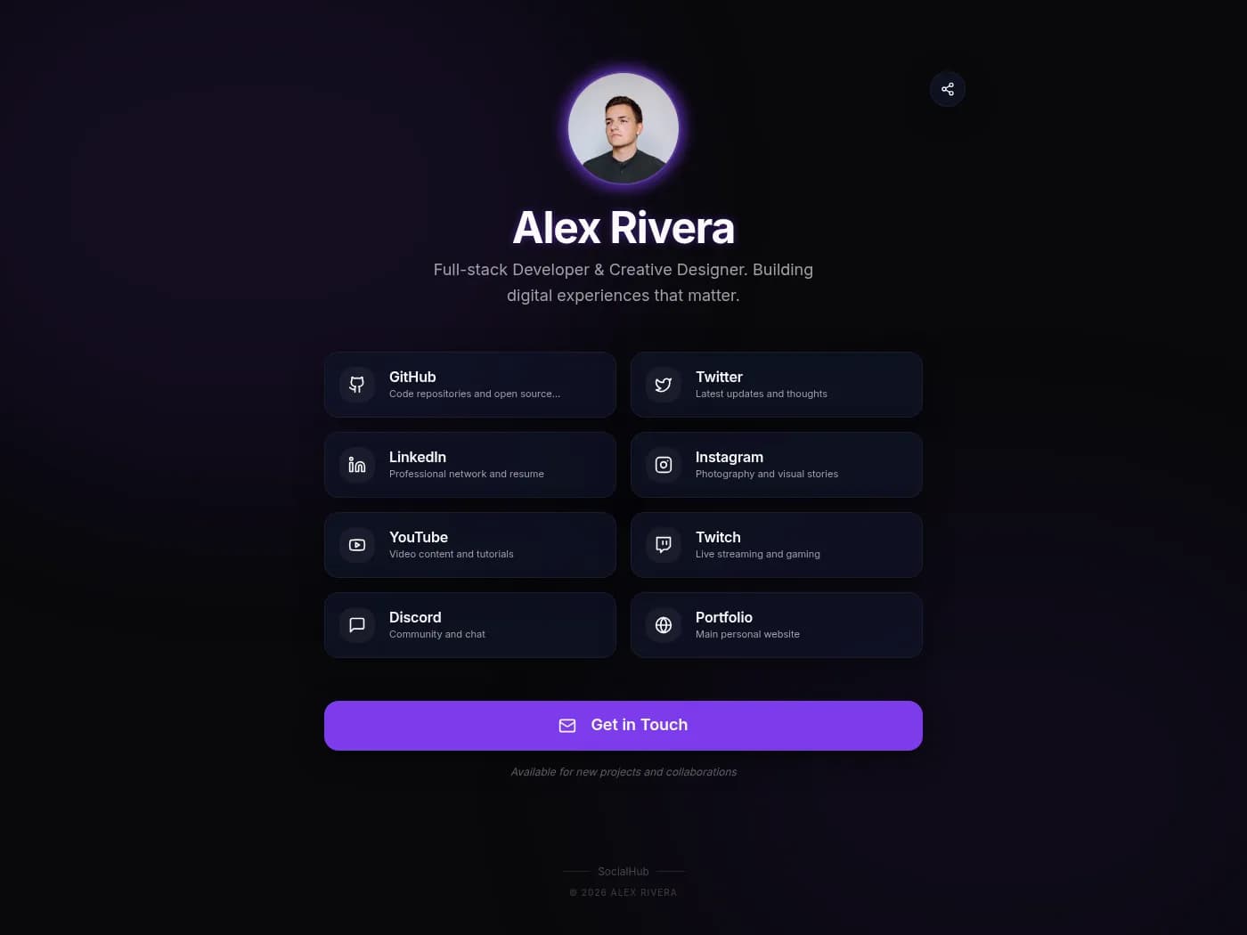 All My Socials Hub