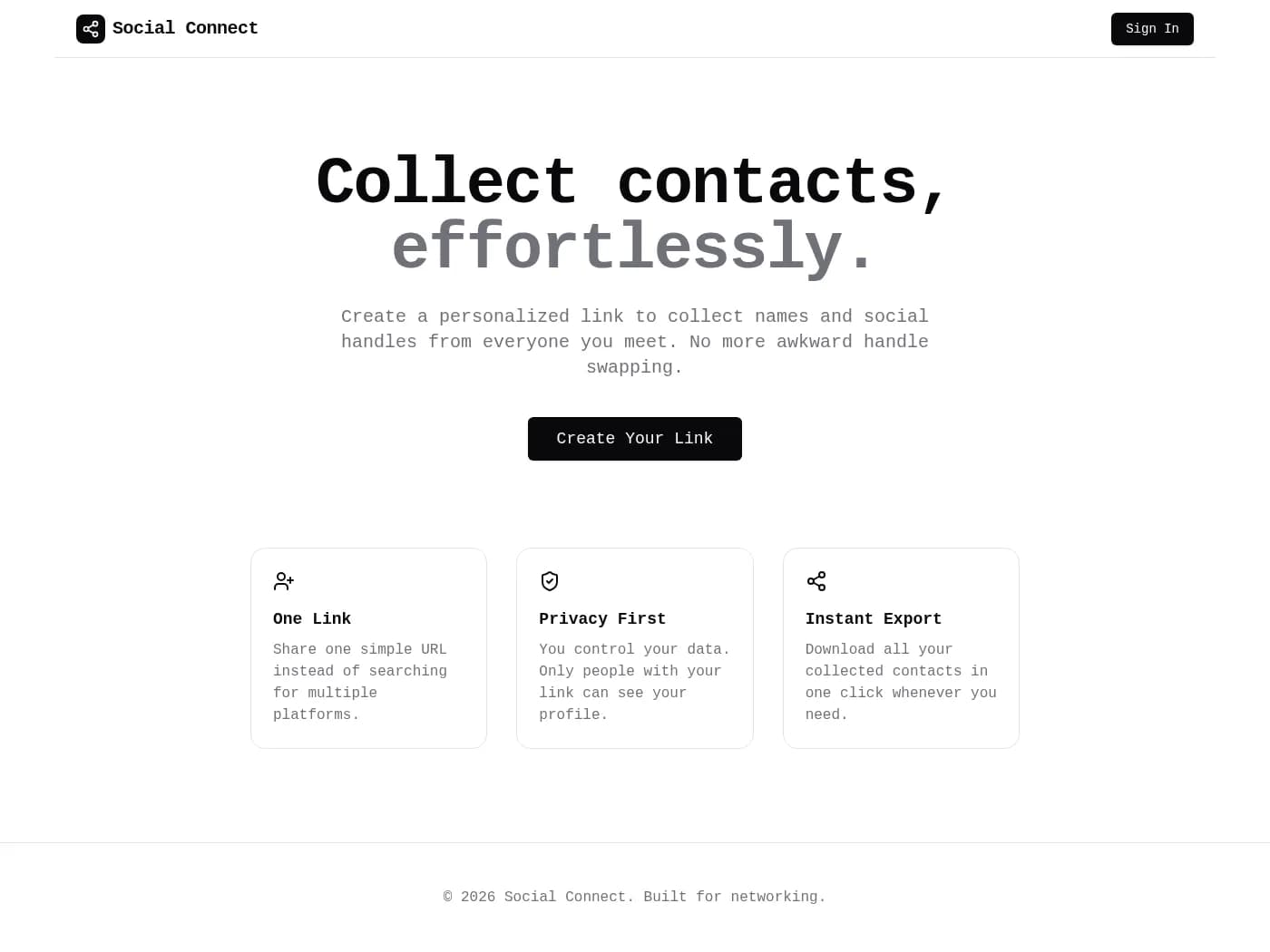 Social Connect Link