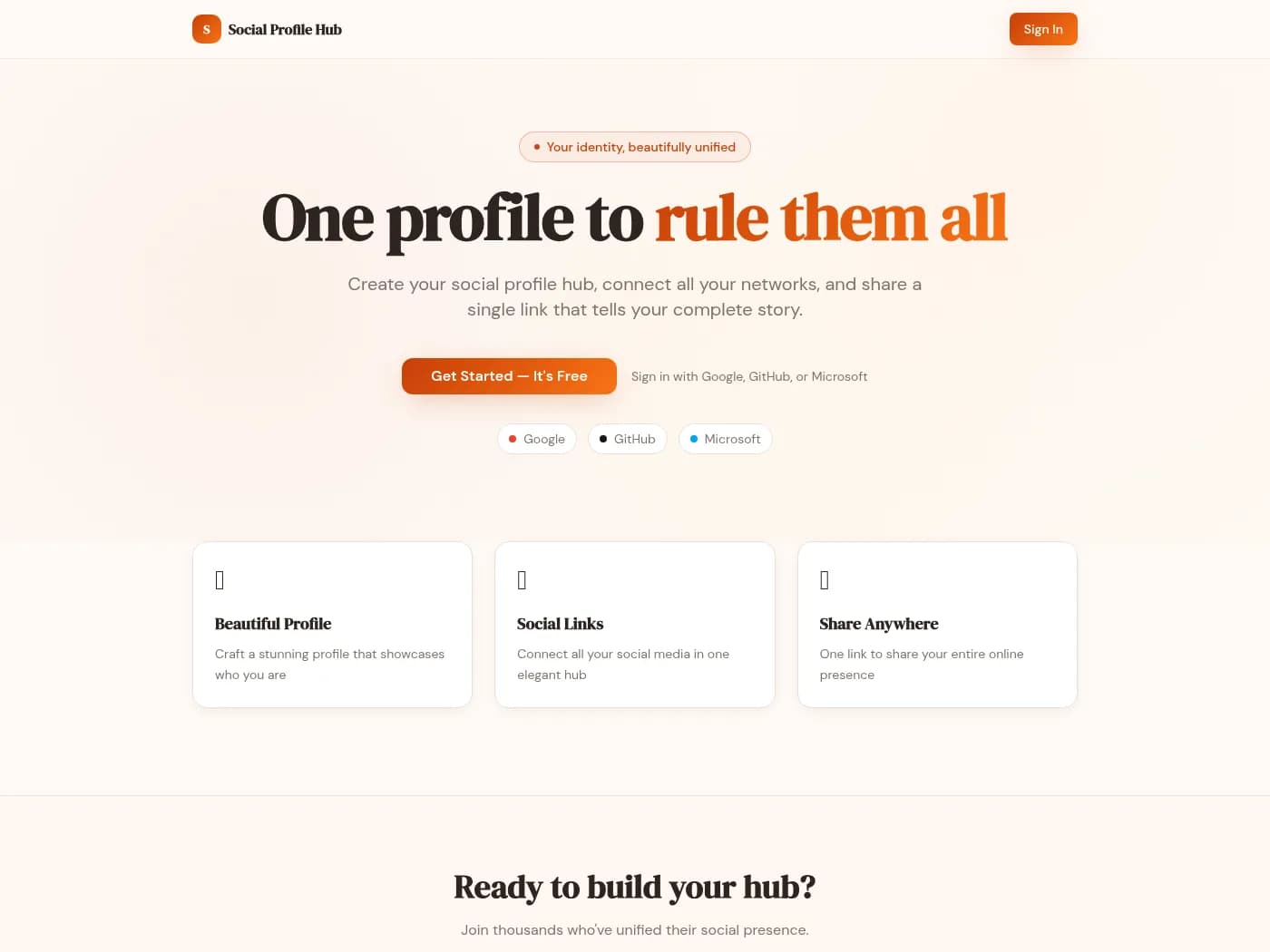 Social Profile Hub