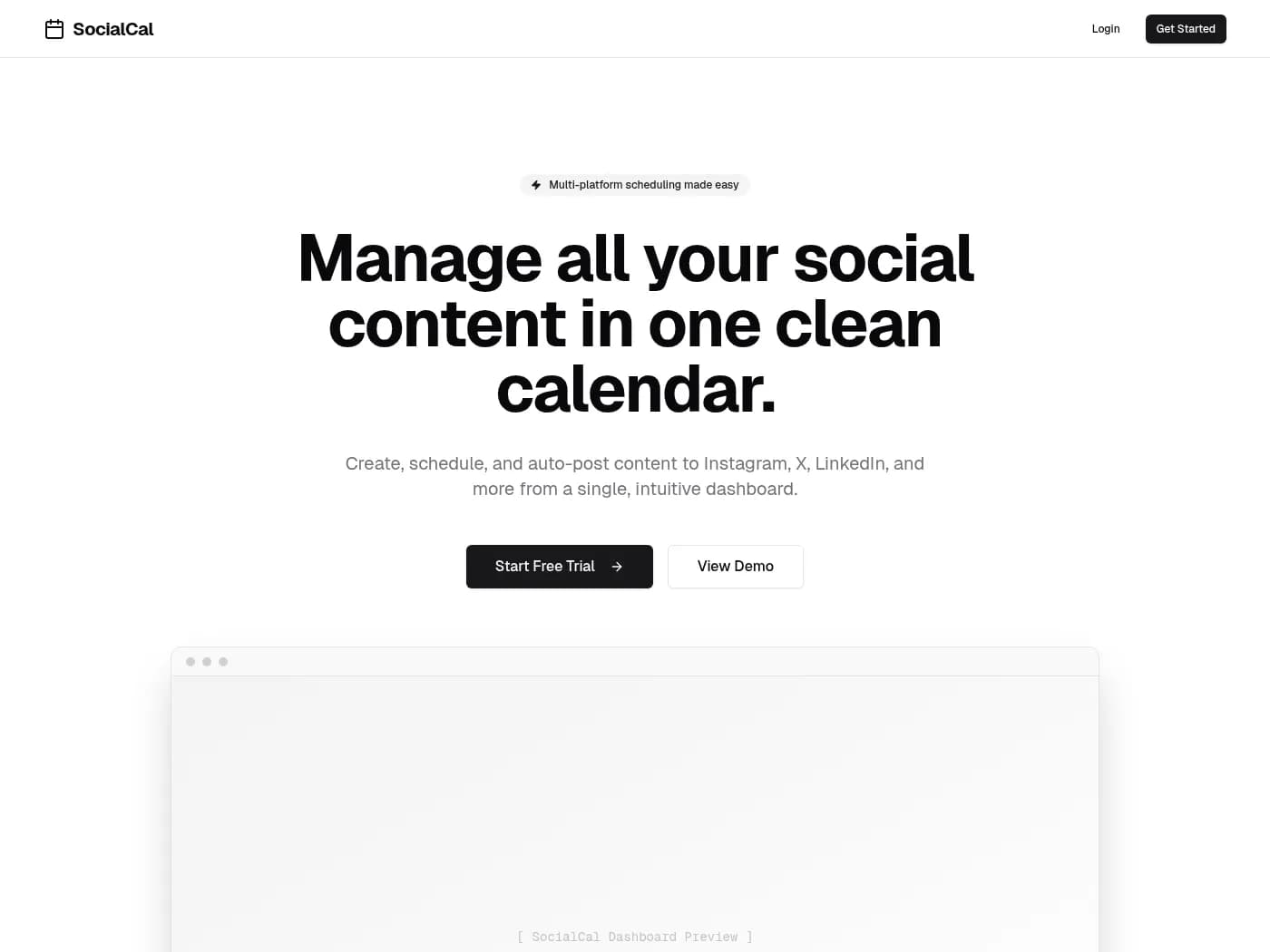 SocialCal Manager