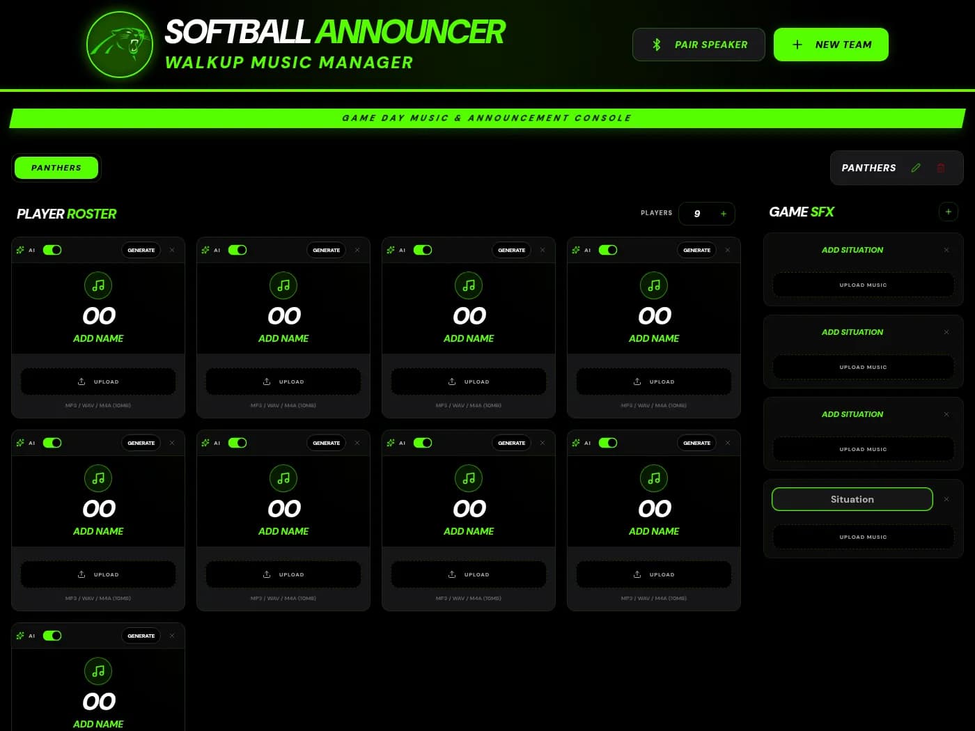 Softball Card Announcer
