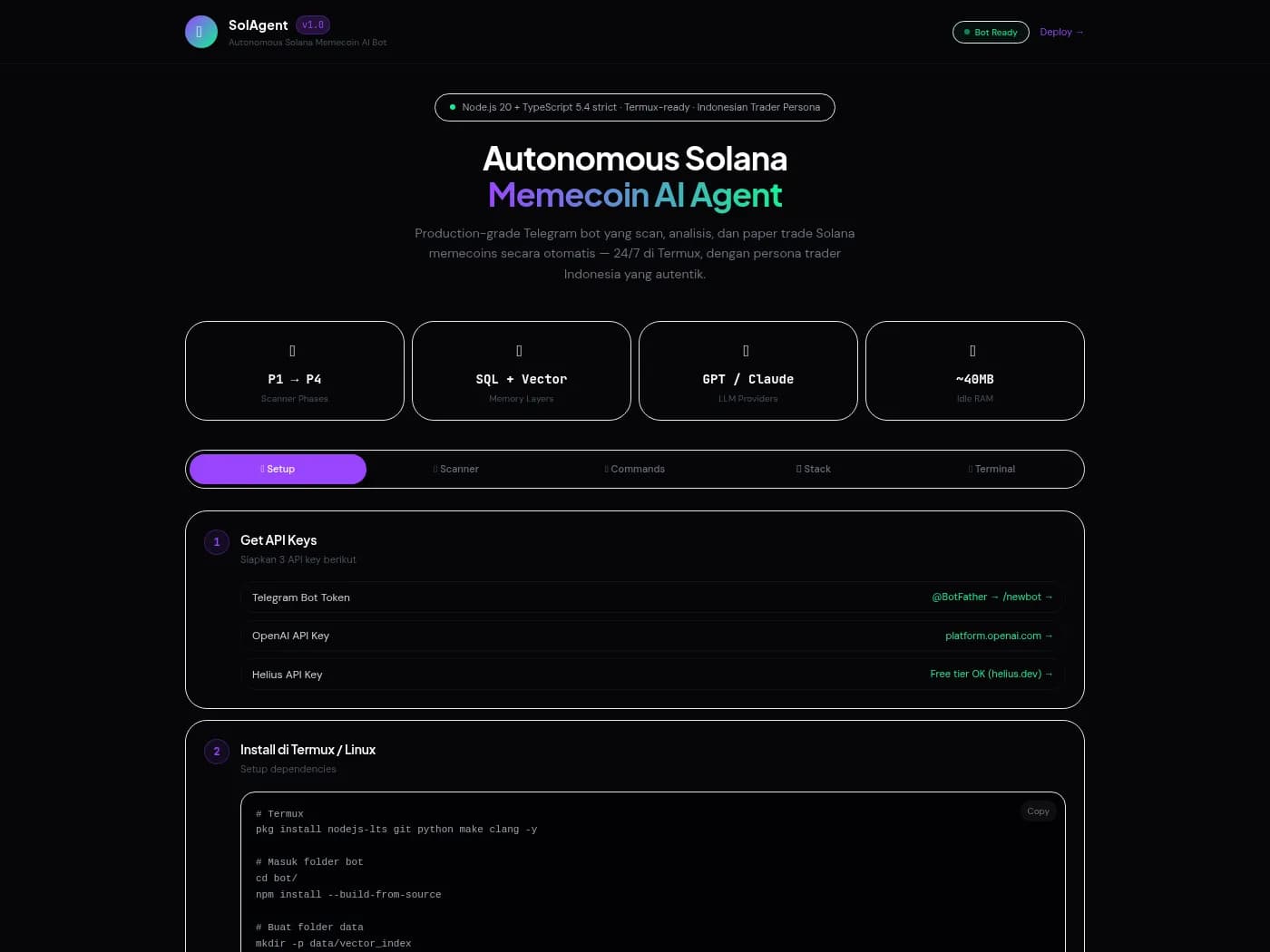 SolAgent Memecoin AI Bot