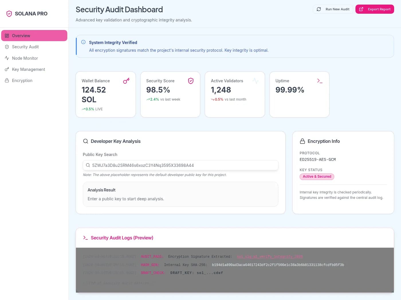 Solana Dashboard Pro