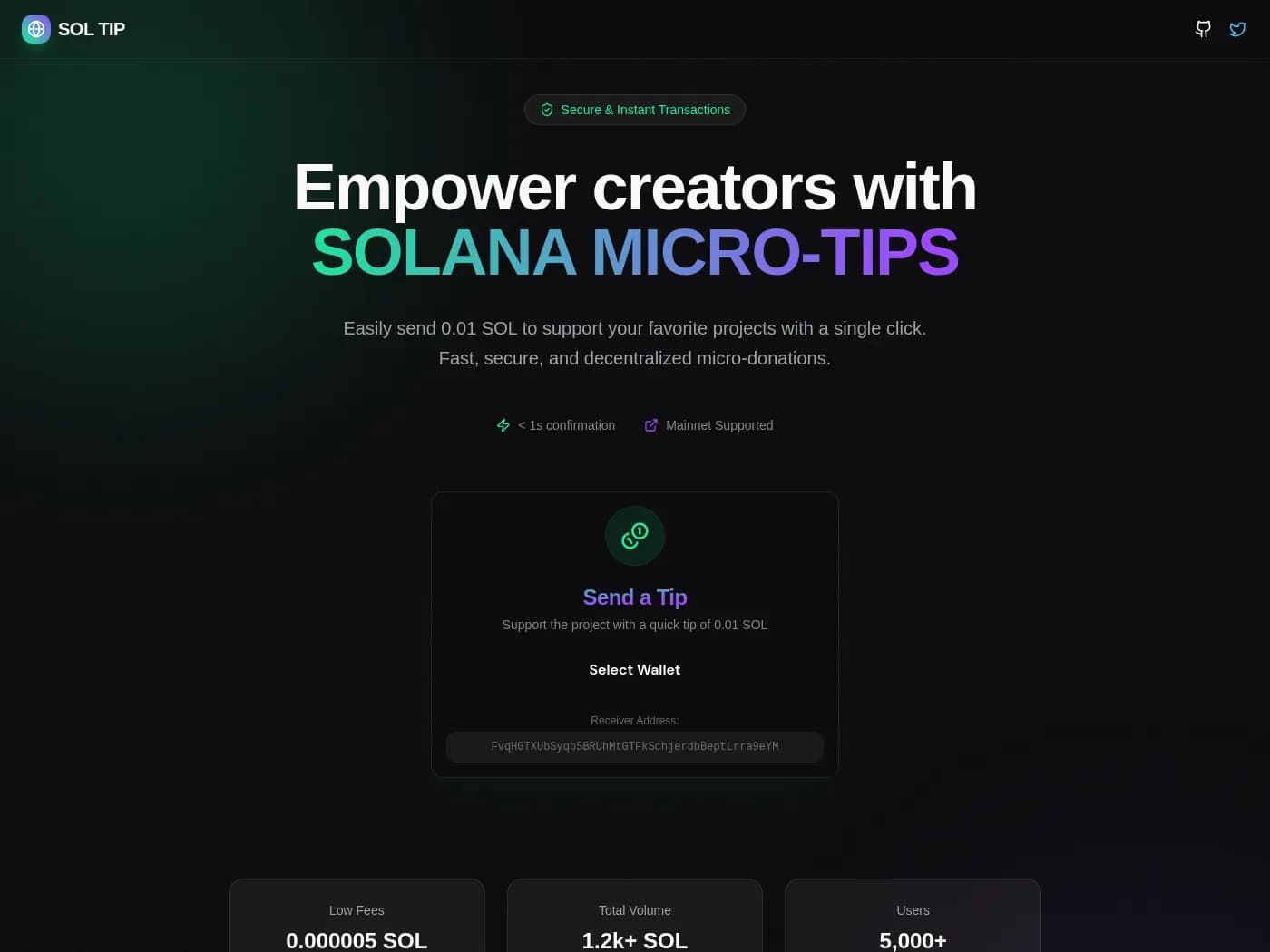 SOL Tip Button