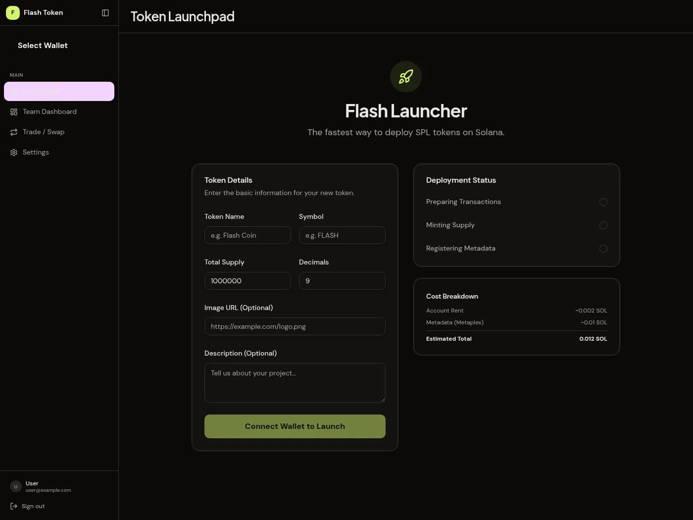 Solana Flash Token DApp