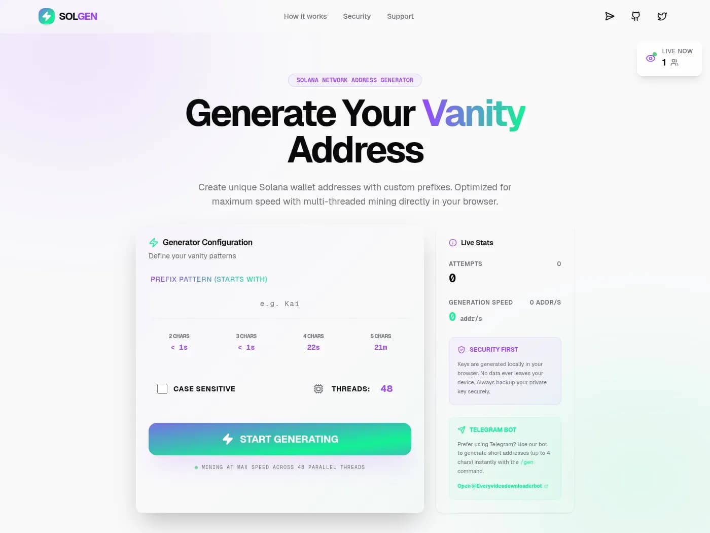 Solana Vanity Generator